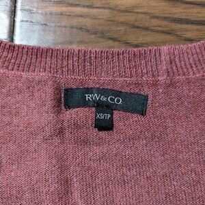 RW&CO. | Sweaters | Rwco Ruffle V Neck Sweater Dusty Rose Size Xs ...
